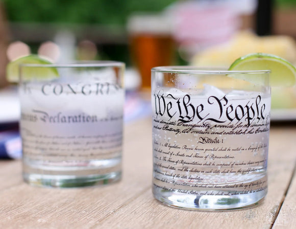 Constitution and Declaration Whiskey Glass Pair – TR Historical